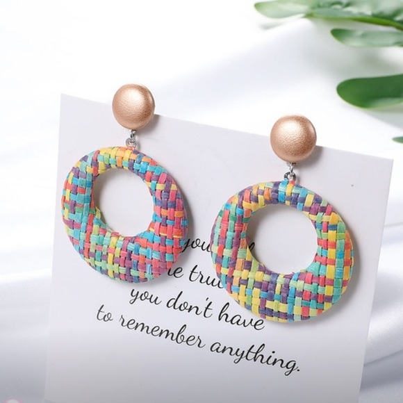 Jewelry | Rattan Straw Woven Stud Earrings | Poshmark